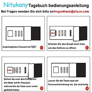 Nitukany Diary with Lock for Women Girls Boys Teens Kids Faux Leather Personal Diary Refillable Lined Paper Password Notebooks A5 (8.5"*5.9")