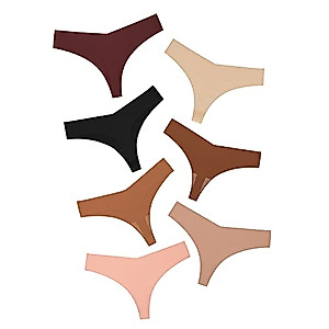 DEANGELMON Seamless Thongs for Women No Show Thong Underwear Women Comfortable Multiple Pack (7P3,M)