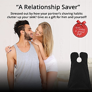 TecTake Beard Bib Apron, Mens Beard Hair Catcher for Shaving and Trimming, Non-Stick Beard Shave Cape, Grooming Accessories Tools & Gifts for Husband or Dad