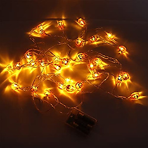 Halloween Lights 3D Acrylic Pumpkin Lantern String Lights Battery Powered Holiday Lights for Halloween Party Indoor Fall Outdoor Harvest Thanksgiving Halloween Decorations