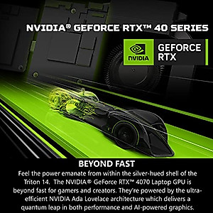Acer Predator Triton 14 Gaming/Creator Laptop | 13th Gen Intel i7-13700H | NVIDIA GeForce RTX 4070 | 14" Mini LED 250Hz G-SYNC Display | 16GB LPDDR5 | 1TB PCIe Gen4 SSD |WiFi 6E | PT14-51-7979, Silver