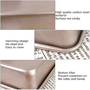 2 Pack 11 Inch Baking Sheet Pans, Deep Size Baking Pan Nonstick Cookie Sheet Brownie Cake Pan Bread Pan Toaster Oven Tray Bakeware, 11x9x2 Inches, Easy Clean & Food Safe (11 x 9 x 2")