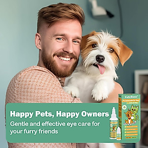 CuteBone Gentle Dog Eye Wash 3.38 fl.oz & Eye Drops 0.34 fl.oz Kit - Effectively Relieve Dry Eye Itching & Redness - Cleanses Dirt & Reduces Irritation - Eliminate Tear Stains for Pet