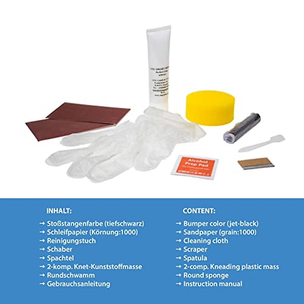 ATG Bumper Repair Kit I Car Scratch Repair I Plastic Scratch Remover I Plastic Restorer I Scratch Remover I Plastic Bumper Scratch Repair Kit I Car Black Plastic Restorer I Black Dye Included
