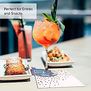 Stylish Rose Gold Napkins -Disposable Rose Gold Cocktail Napkins - 100 Rose Gold Napkins for Party - 5x5 Inch Rose Gold Napkins for Wedding - 3- Ply Rose Gold Paper Napkins- Rose Gold Dessert Napkins