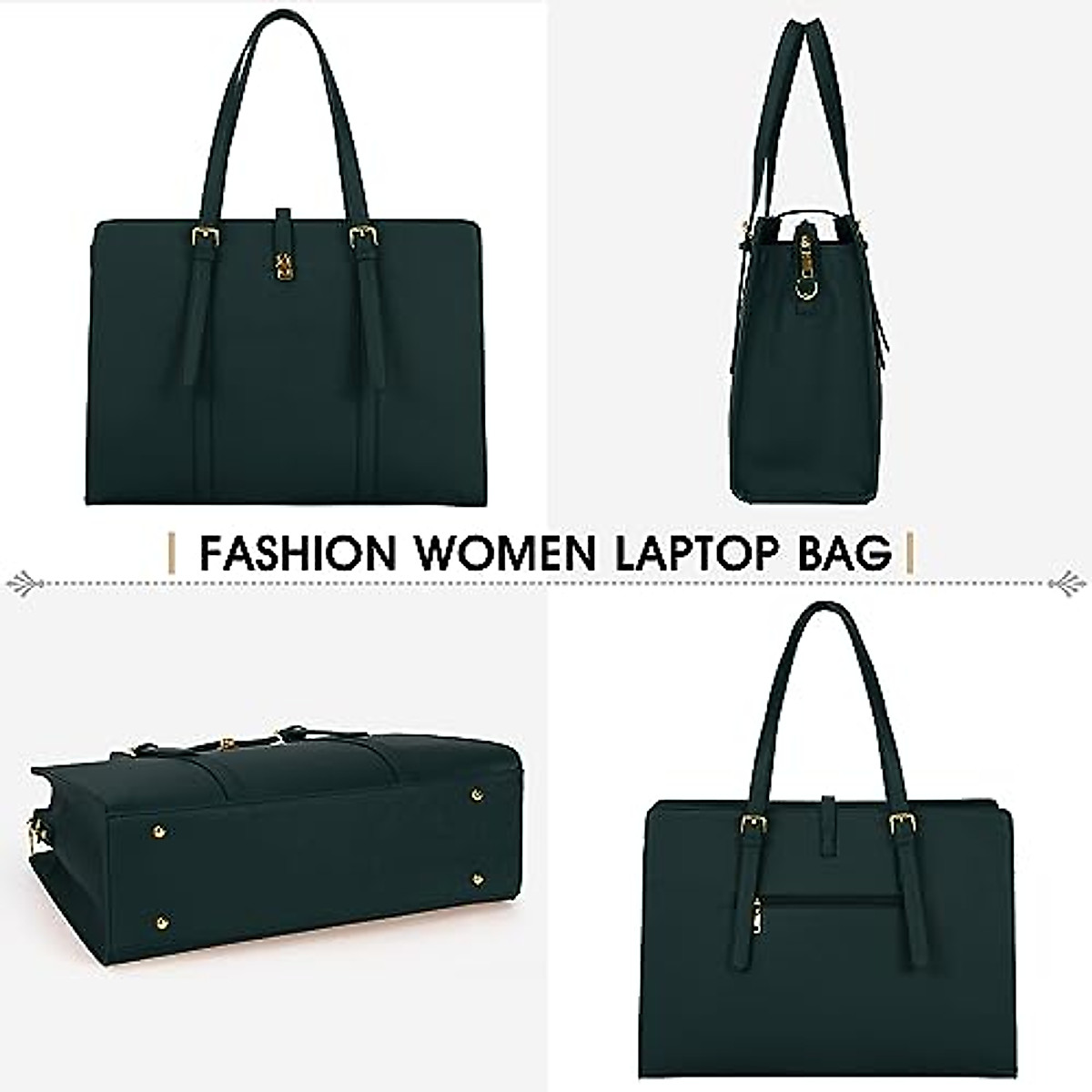 IGOLUMON Laptop Bag for Women 15.6 Inch Leather Laptop Tote Bag Waterproof Womens Work Shoulder Bag Professional Computer Briefcase Business Office Bag Large Capacity Fashion Handbag