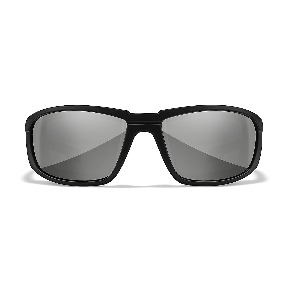 Wiley X WX Boss Sunglasses, Safety Glasses for Men and Women, UV Eye Protection for Shooting, Fishing, Biking, and Extreme Sports, Matte Black Frames, Silver Flash Tinted Lenses