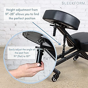 Sleekform Adjustable Seat Angle and Height Kneeling Chair, Ergonomic Posture Stool Chairs for Office and Home - Thick Comfortable Cushions, Wheels