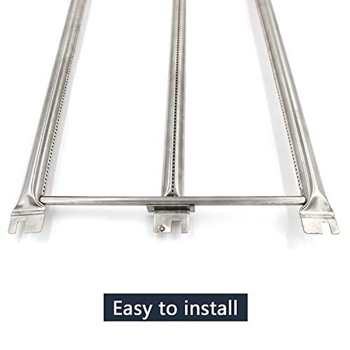 Hongso 7536 7508 Gas Grill Replacement Burner Tube Kit and Porcelain Steel Flavorizer Bars for Weber Spirit E310 320 (with Side Mounted Control Panel Older Model) Genesis Silver Gold Platinum B C 7537