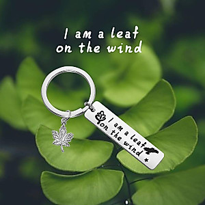 MYOSPARK I Am A Leaf On The Wind Firefly Inspired Serenity Keychain With Leaf Charm For Firefly Fan (Leaf Keychain)