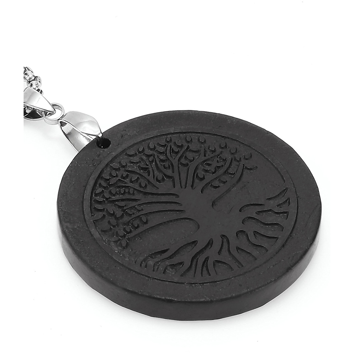 SZFMSWE Shungite Necklace Tree of Life Shungite Stone Pendant