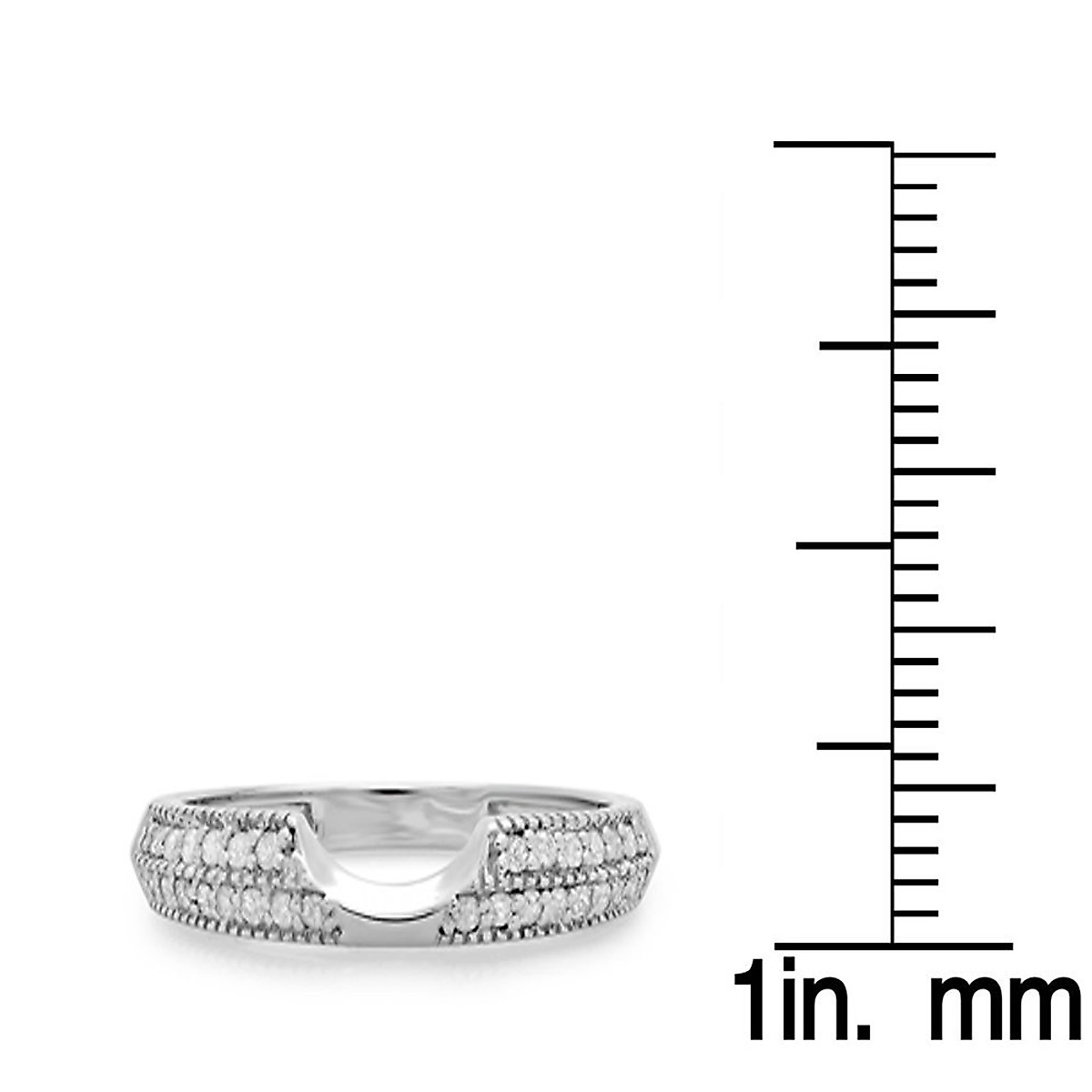 Dazzlingrock Collection 0.25 Carat (Cttw) 14K Round Diamond Women Wedding Enhancer Ring Guard Ring 1/4 CT, White Gold, Size 8