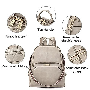 CLUCI Backpack Purse for Women Leather Convertible Bookbag Purses Travel Ladies Designer Daypack Shoulder Bags