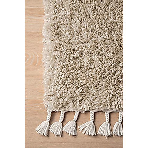 nuLOOM Neva Modern Tasseled Shag Accent Rug, 2' x 3', Beige