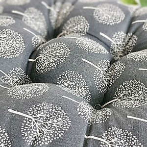 CUNCOO Bohemian Soft Patio Chair Pads Indoor Office Home Kitchen Square Dining Chair Cushion Pillow Leaf 16''x16''x4'', Navy