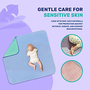 Hearth & Harbor Incontinence Bed Pads Washable Waterproof 34”x36”, Washable Pee Pads for Adults, Elderly, Kids & Pets, Heavy Absorbency Pads for Beds for Incontinence Adults, 4 Pack Reusable Underpads