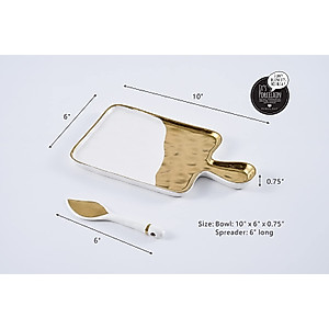 Pampa Bay Get Gifty White and Gold Porcelain Serving Tray