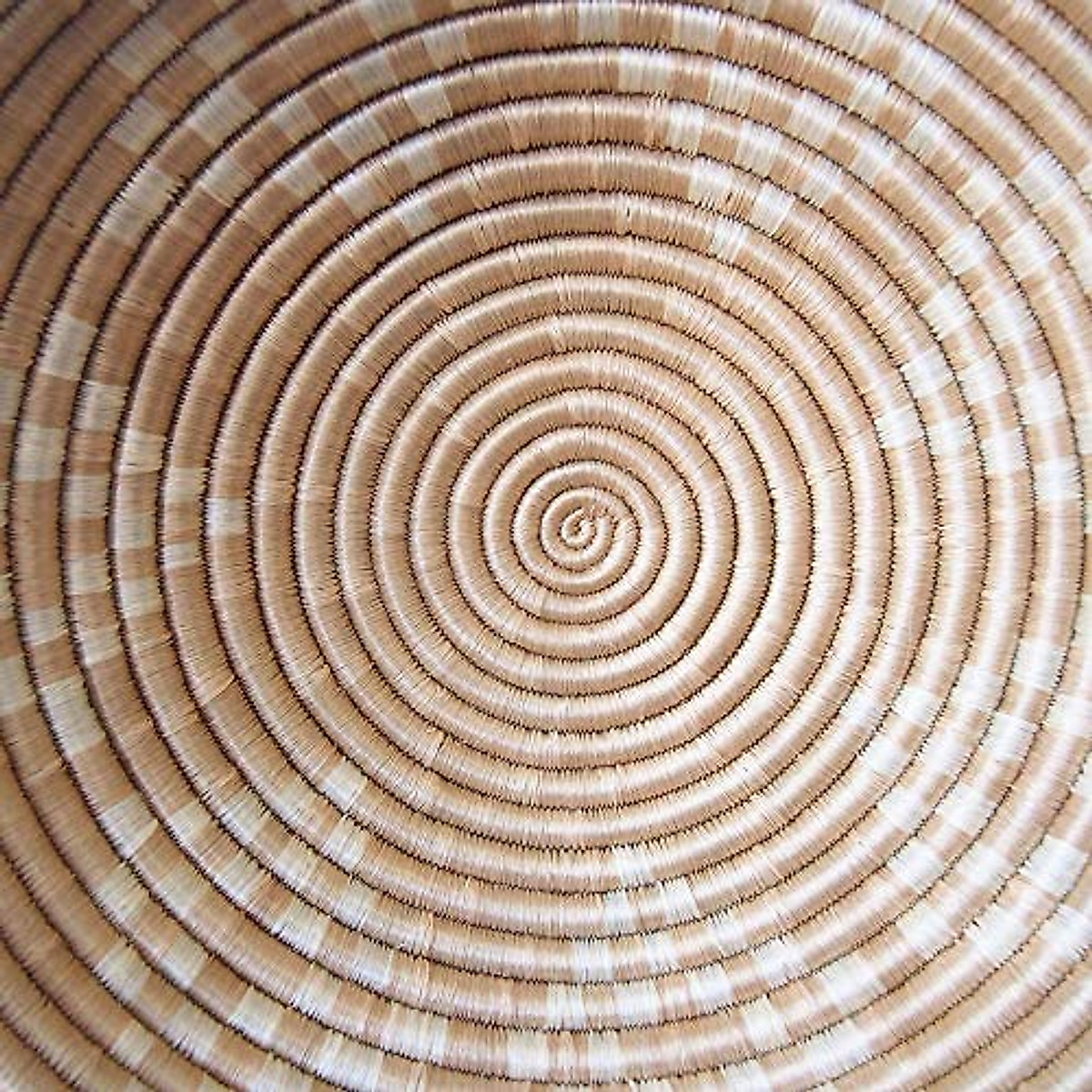 African Basket- Tabora/Rwanda Basket/Woven Bowl/Sisal & Sweetgrass Basket/Tan, White