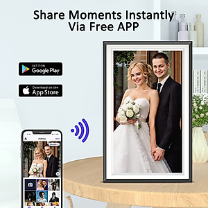 SAMMIX Digital Picture Frame,15.6 Inch 32GB Large WiFi Digital Photo Frame, 1920 * 1080 IPS FHD Touch Screen, Auto-Rotate, Wall-Mounted, Easy to Share Photos via APP, Gift for Family