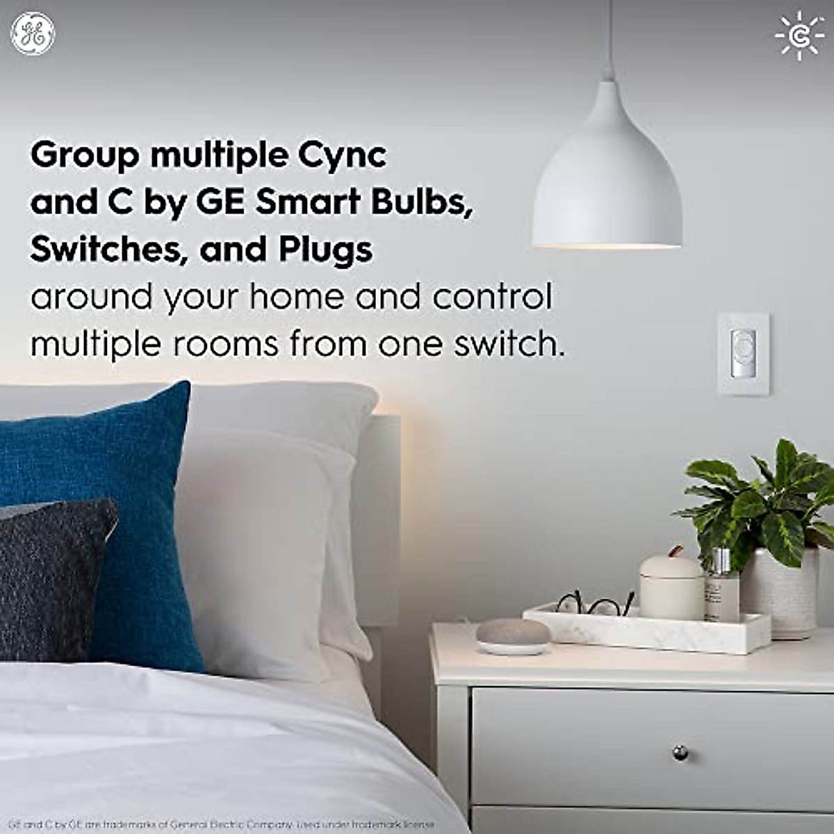 GE CYNC Smart Home Starter Kit, Smart Bulb and Dimmer Switch, Bluetooth and Wi-Fi Enabled, Alexa and Google Assistant Compatible