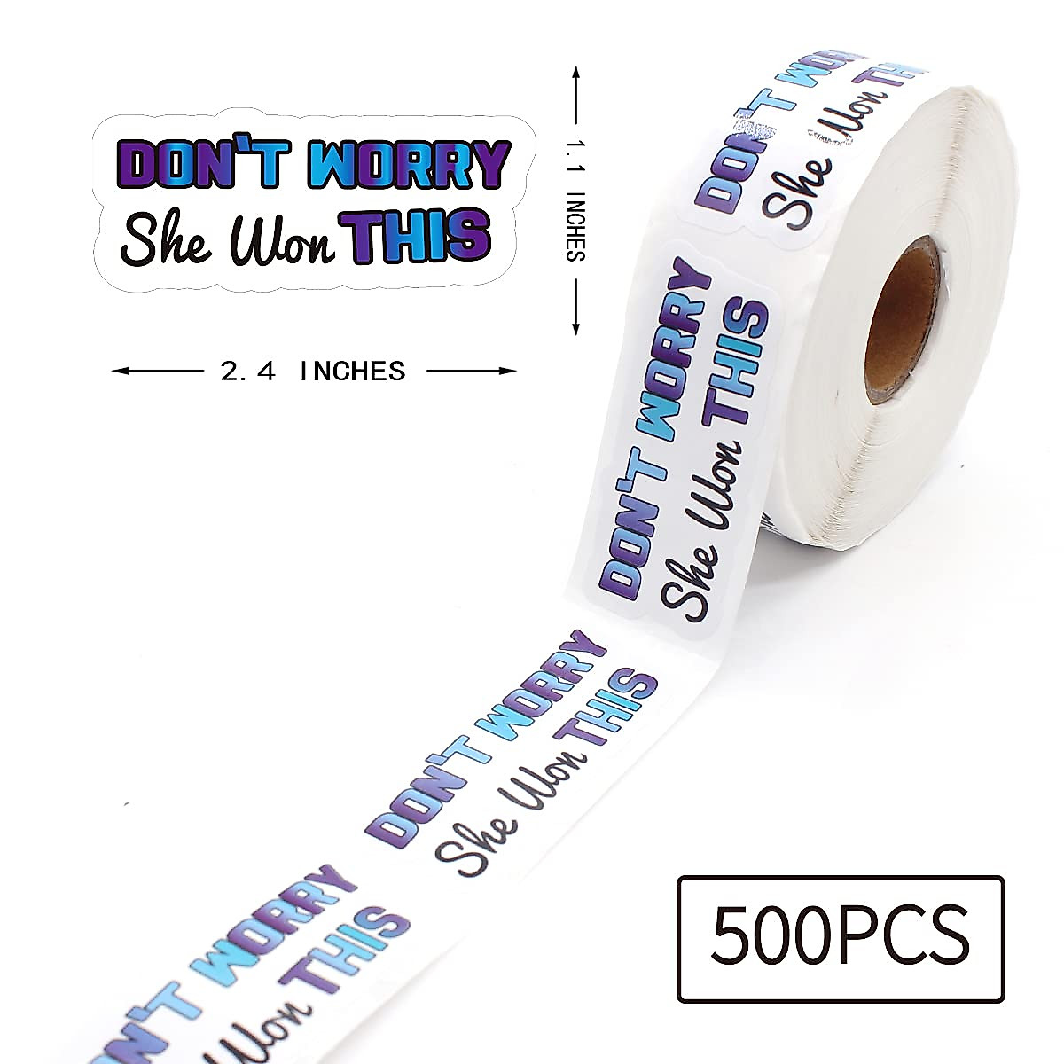 Littlefa 1.5” Don’t Worry She Won This with Rainbow Letter Design Stickers,Thank You Stickers,Small Business Stickers, Envelopes Stickers, Gift Bags Packaging 500 PCS