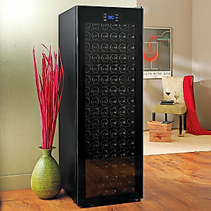 Wine Enthusiast Classic 165 Bottle Wine Refrigerator - Freestanding Touchscreen Wine Cooler, Black