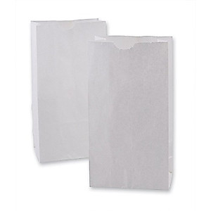 Green Direct White Durable Paper Lunch Bags size small for All Ages Pack of 100