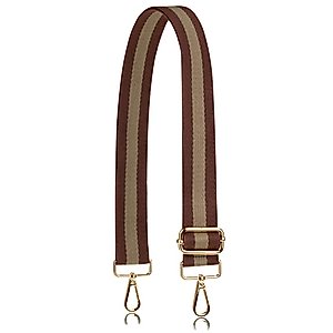 Allzedream Purse Strap Replacement Crossbody Handbag Stripe Wide Adjustable (Chestnut)