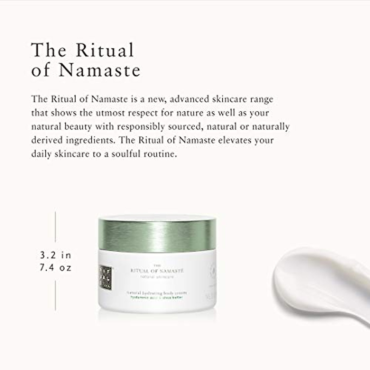 RITUALS Namaste Natural Hydrating Body Cream - Body Moisturizer with Hyaluronic Acid, Shea Butter, Sesame Seed Oil, Sunflower Oil & More - 7.4 Fl Oz