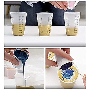 EBIVEN 4 pcs 8oz Reusable Plastic Measuring Cups Liquid Paint Mixing Measure Cups for Kitchen Cooking