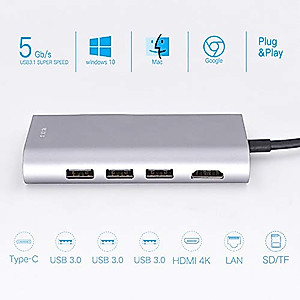 XUNMAIFHB Portable Docking Station,Type-c Turn hdmi rj45SD Eight-in-one Multi-Function Converter Notebook USB-c Docking Station Fast Transmission