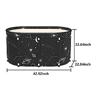 KELIXU Portable Bathtub Foldable Soaking Bath Tub Thickening to Keep Temperature, Freestanding Bathtub for Adults, Home Bathroom Spa Hot Ice Bath Easy to Install, 43"x 25"x 20", Black