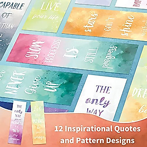 12 PCS Inspirational Bookmarks for Women Men, 12 Styles Encouraging Bookmarks for Kids Students, Positive Bookmarks Bulk for Reading Lovers Teachers School Home