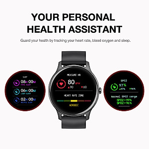 HYSTORM Smart Watch 2022, 44mm Fitness Tracker Smart Watch for Android Phones iOS Compatible IP68 Waterproof Heart Rate Blood Oxygen Monitor Watch