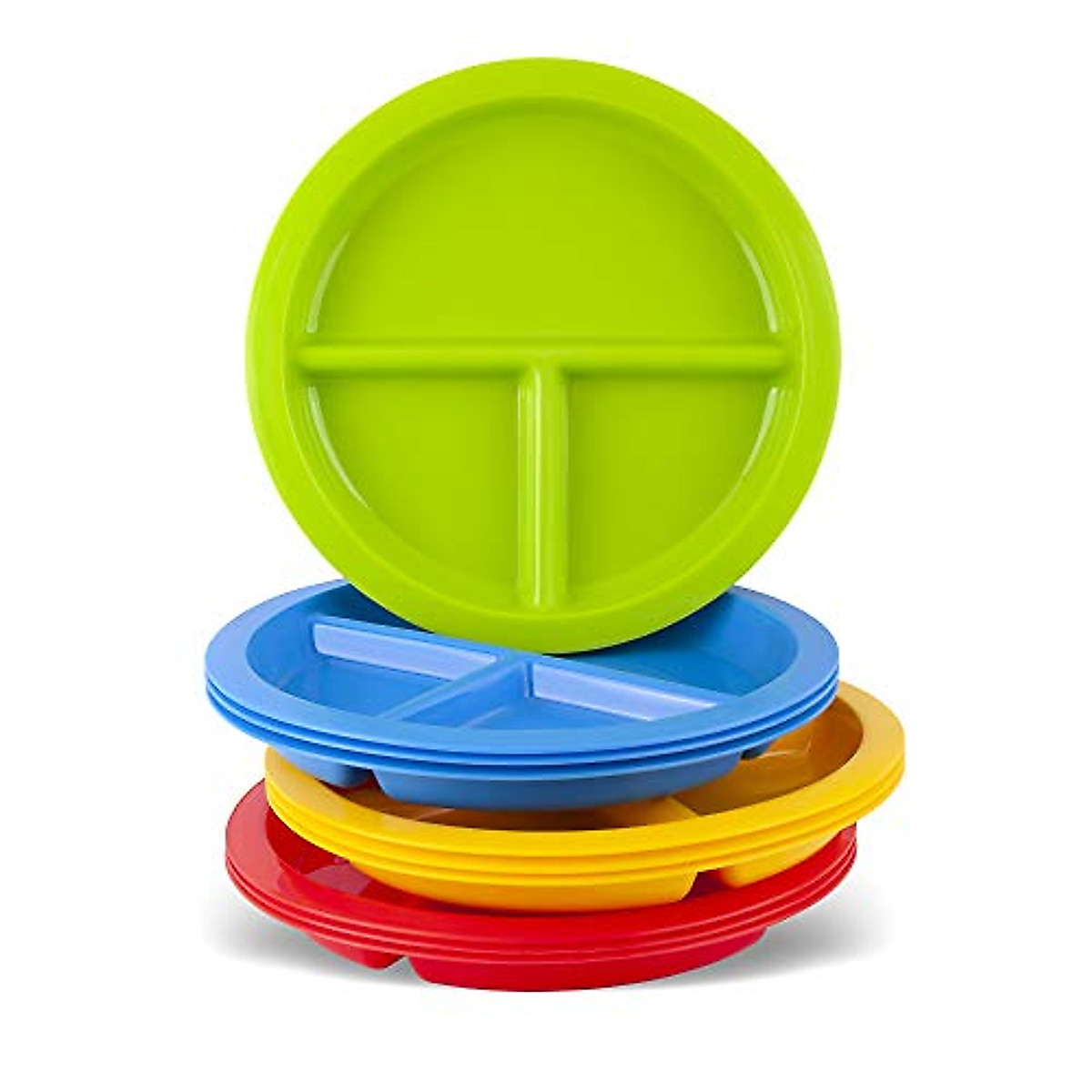 Plaskidy 3 Compartment Plates Set - Kids' Dishwasher Safe