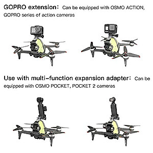 Honlyn Mount Adapter Bracket for DJI FPV Drone Compatible with Gopro 10 9 8 7 /for Insta360 ONE R Insta360 ONE RS /for Insta360 ONE X 1 2/for DJI Osmo Pocket 1 2