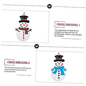 Toyvian Stocking Stuffer 1 Set Dress up Christmas Snowman Christmas Toys Christmas Tree Decorations Christmas Decor Felt Christmas Snowman Ornaments DIY Felt Christmas Ornaments