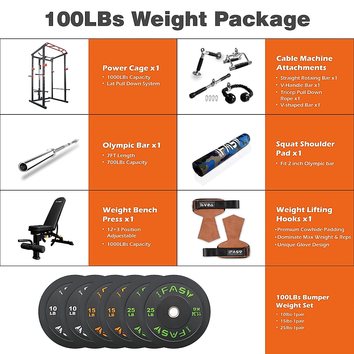 Power Cage with Lat Pulldown 1000 LBs Capacity Power Rack Weight Cage for Men Women Strength Training Powerlifting Home Gym Equipment