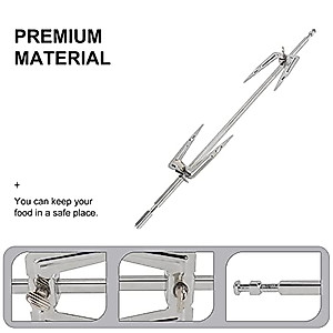 Cabilock Air Fryer Fork Rotating Skewer Rotisserie Stainless Steel Grill Rotisserie Fork Meat Rods Barbecue Rotating Rotisserie Grill System for BBQ Outdoor Forks Roast Grill Spit Rod