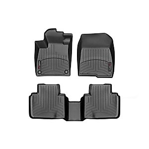 WeatherTech Custom Fit FloorLiners for Honda Accord, Accord Hybrid - 1st & 2nd Row (441264-1-2), Black