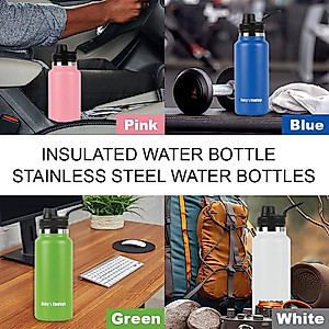 DAISY'S FINDINGS Insulated Water Bottle | Stainless Steel Water Bottles | Water Bottle For Hiking | Sports Water Bottle | 32 Oz Insulated Water Bottle | Simply Modern Water Bottle | White