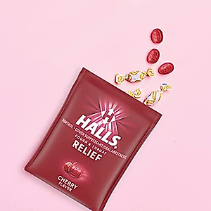 HALLS Relief Cherry Cough Drops, 30 Drops