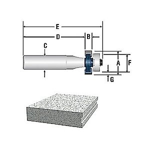 Bosch 85652M 3/16-Inch Depth 1/4-Inch Cut Face Inlay Router Bit 1/2-Inch Shank
