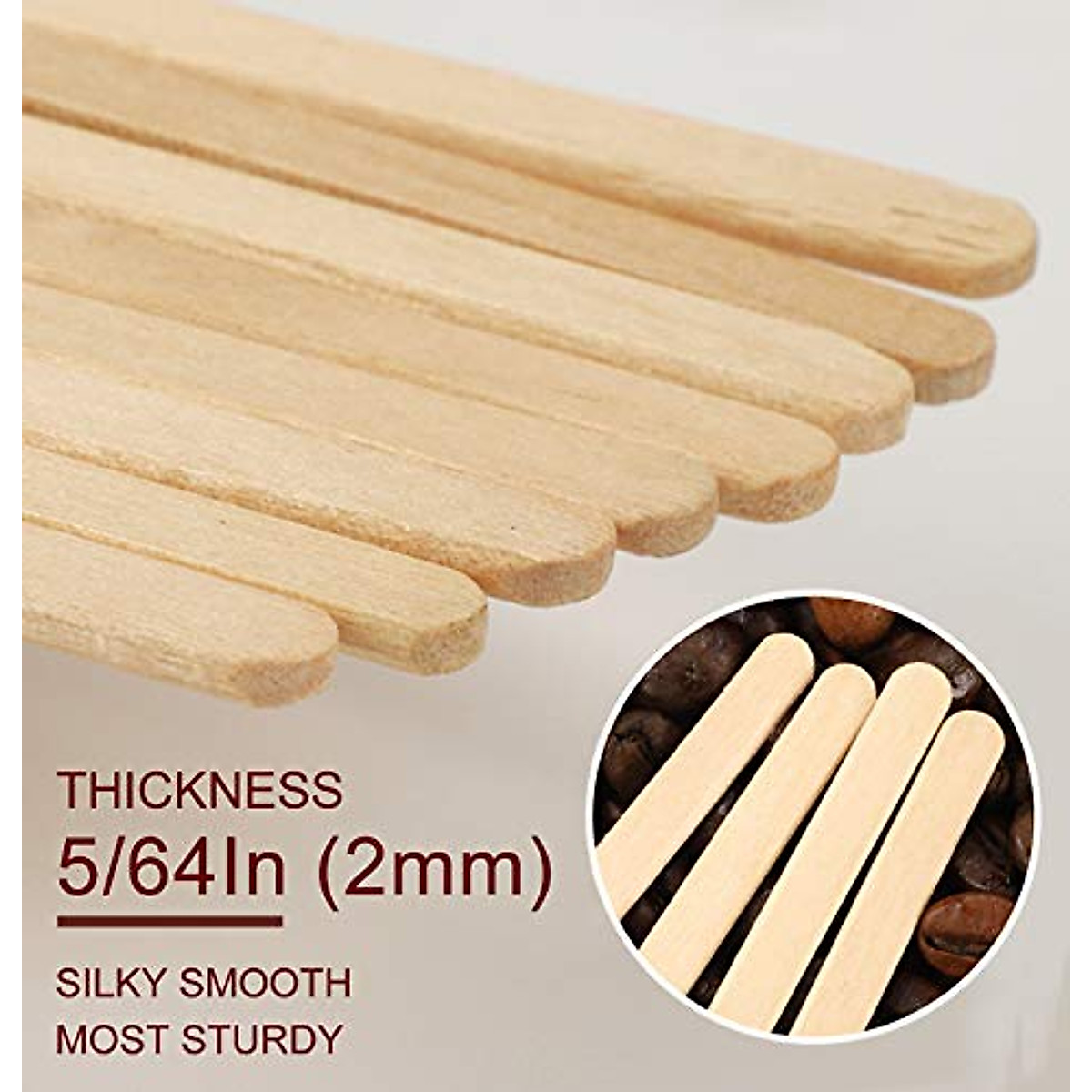 5.5 Inch 1000 Pcs Paper Wrapped Coffee Stirrers, Individually Wrapped Coffee Stirrers, Wrapped Stir Sticks Disposable Wood Coffee Sticks