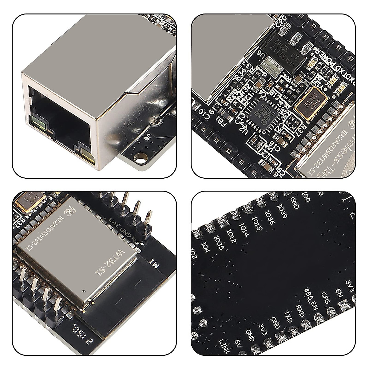 DWEII 2 Pack WT32-ETH01 ESP32 Module Ethernet WiFi Bluetooth Development Board WT32-ETH01 Embedded Serial Port to Ethernet Converter Serial to WiFi&Bluetooth MCU Module