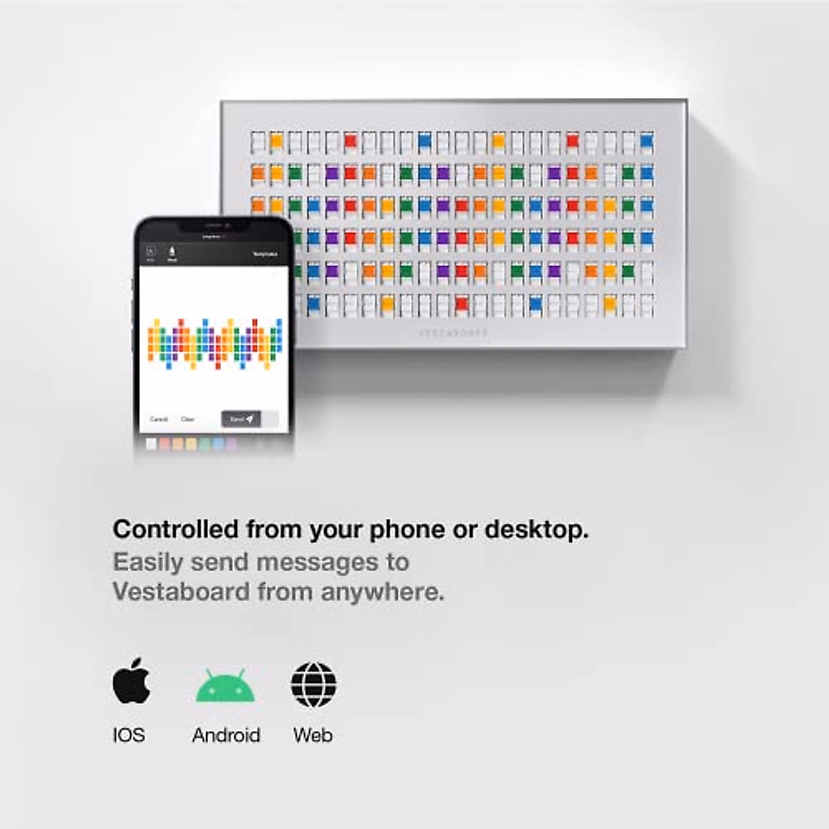 Vestaboard Message Board - Limited Edition White - Inspire From Anywhere With The Beautiful 42” Split-Flap Display