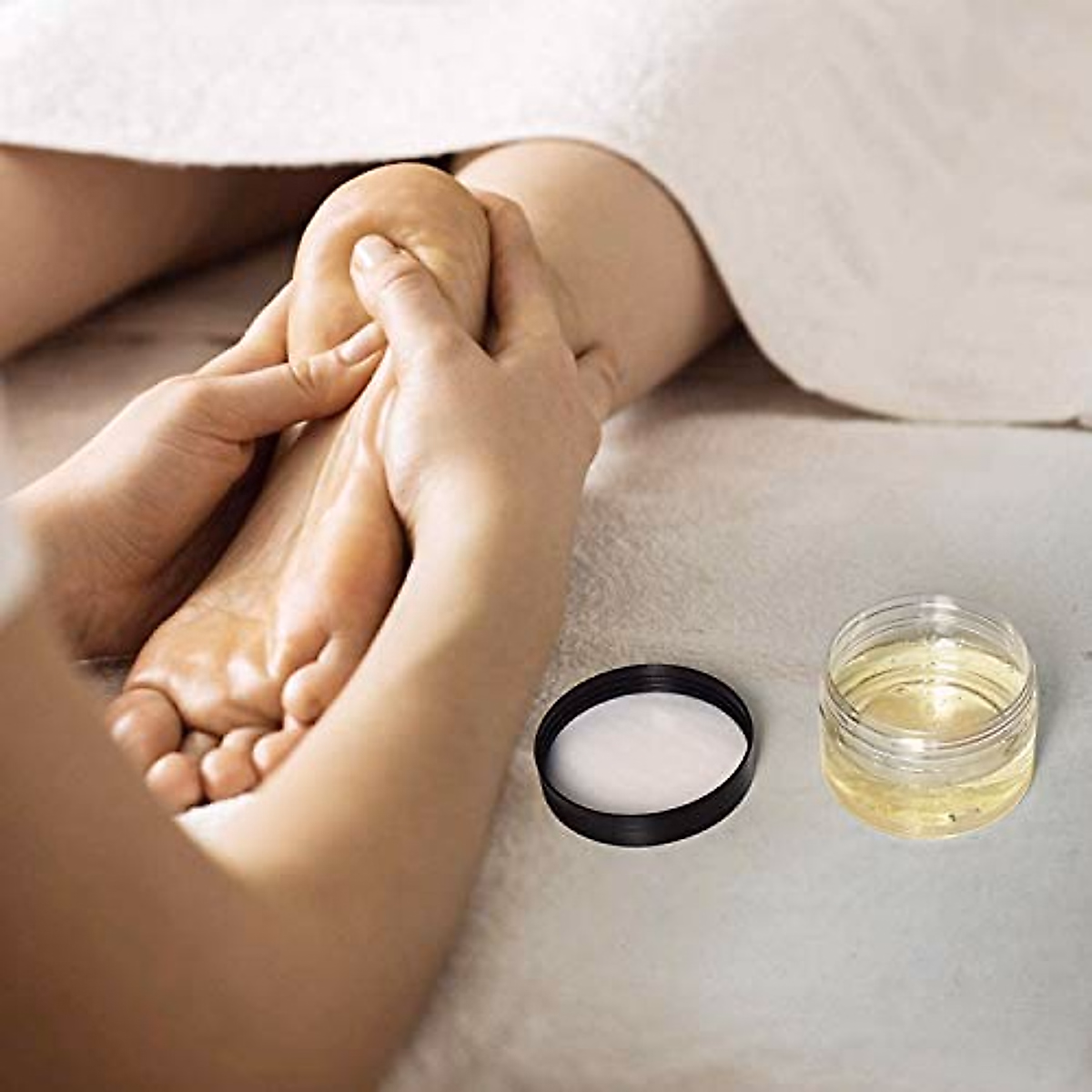 1 Ounce Plastic Cosmetic Jars Leak Proof Clear Container with Lid for Cream, Lotion, Powder, ointment, etc, 12 Pcs.