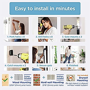 Perma Child Safety Indoor/Outdoor Retractable Baby Gate 41" Tall, Extends to 71" Wide, Gray