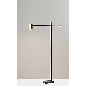 Adesso Home 4218-01 Transitional LED Floor Lamp from Collette Collection Finish, 22.50 inches, Black/Antique Brass