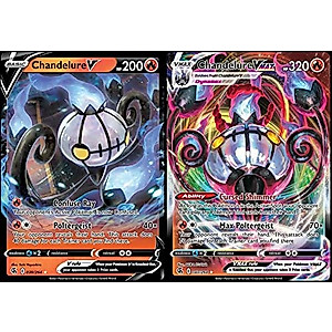 Pokemon Chandelure V & Vmax Set - Fusion Strike 039/264-040/264 Ultra Rare Card Lot